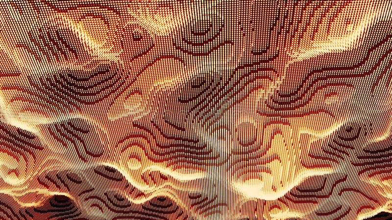 Wavy Surface with Ripples and Grains, Seamless Loop. Animation. 3D ...