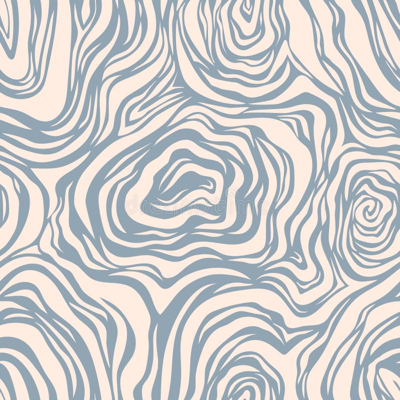 Wavy Swirl Vector Seamless Pattern Hand Drawn 1970 Vector Illustration ...
