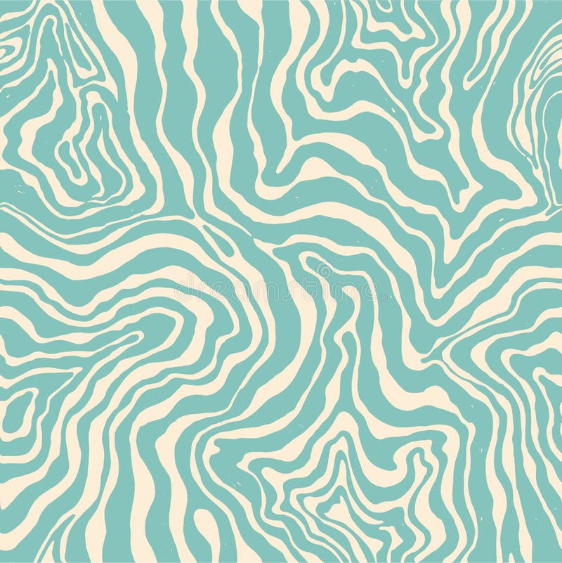 Wavy Swirl Vector Seamless Pattern Hand Drawn 1970 Vector Illustration ...