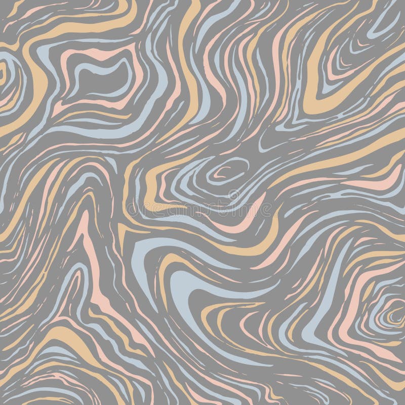 Wavy Swirl Vector Seamless Pattern Hand Drawn 1970 Vector Illustration ...