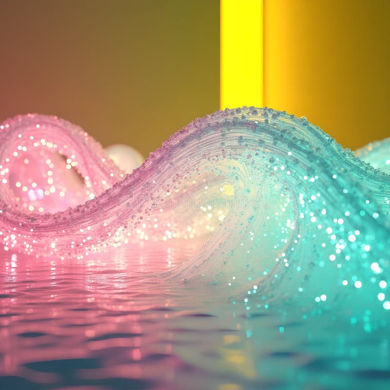 Wavy Tech Mesh Backgrounds. Abstract 3D Mesh Waves. Futuristic Digital ...