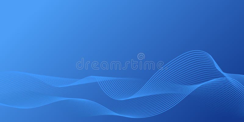 Wavy Technology Background with Curved Line. Simple Business Blue ...