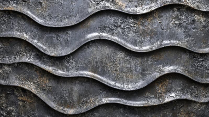 Wavy Textured Dark Metallic Surface Background Stock Illustration ...