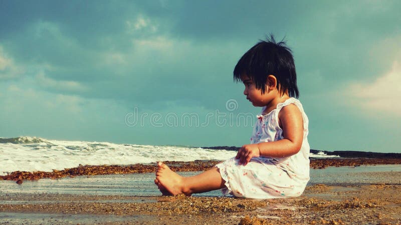 Wavy Thoughts stock photo. Image of water, sunset, posing - 103842834