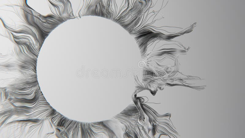 Wavy Threads Forming an Empty Round Frame. Realistic 3D Illustration ...