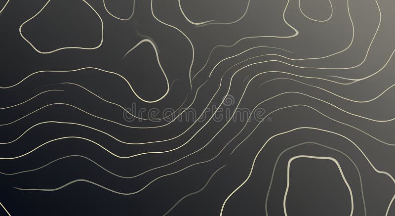 Abstract Topographic Map Lines on Dark Background for Science or Design ...