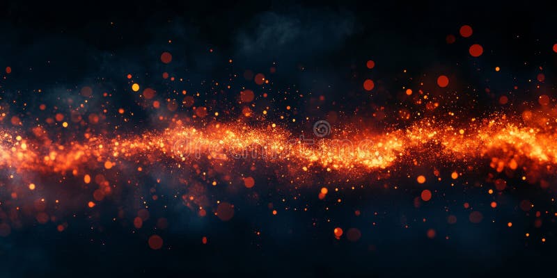 Wavy Trail of Glowing Particles Creating a Sparkling Light Texture on ...