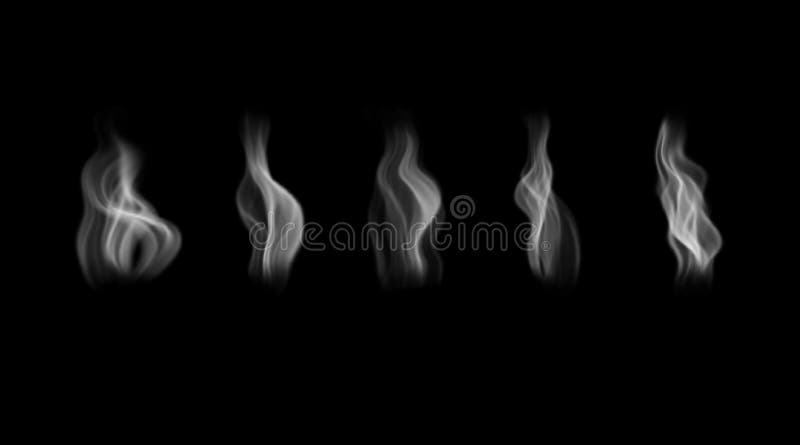 Set of Vector White Smoke. Realistic Style Stock Vector - Illustration ...
