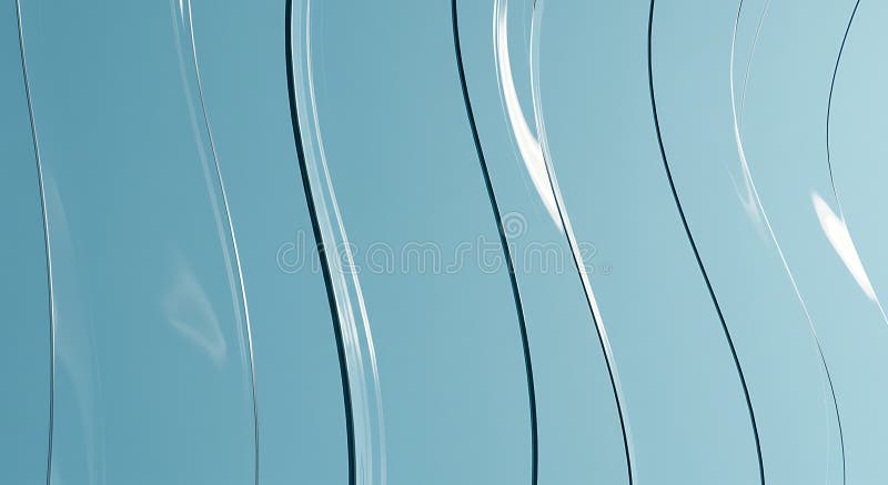 Wavy Transparent Surface Reflecting Soft Light in Serene Blue ...