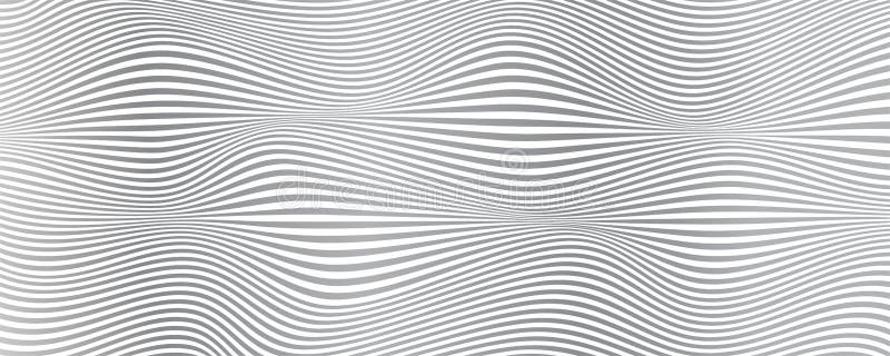 Wavy Uneven Surface Like Flag or Water. Minimalistic Design from Lines ...