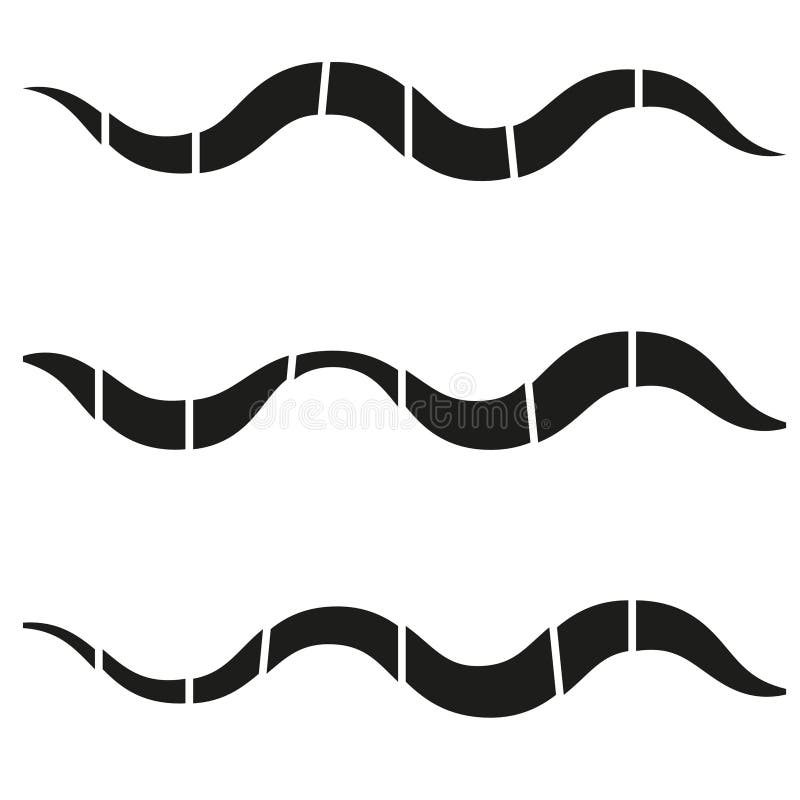 Wavy, Waving Billowy Zig-zag, Criss Cross Dashed Lines. Vector ...