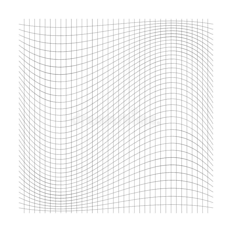 Wavy, Waving Grid, Mesh of Thin Lines. Squeeze, Stretch Distort Effect ...