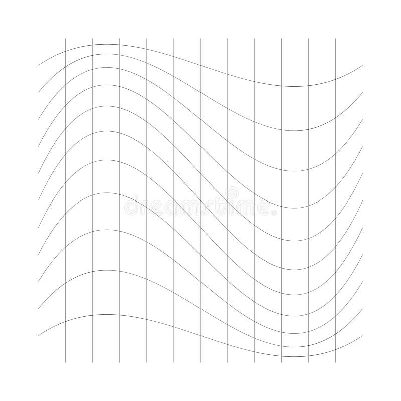 Wavy, Waving Grid, Mesh of Thin Lines. Squeeze, Stretch Distort Effect ...