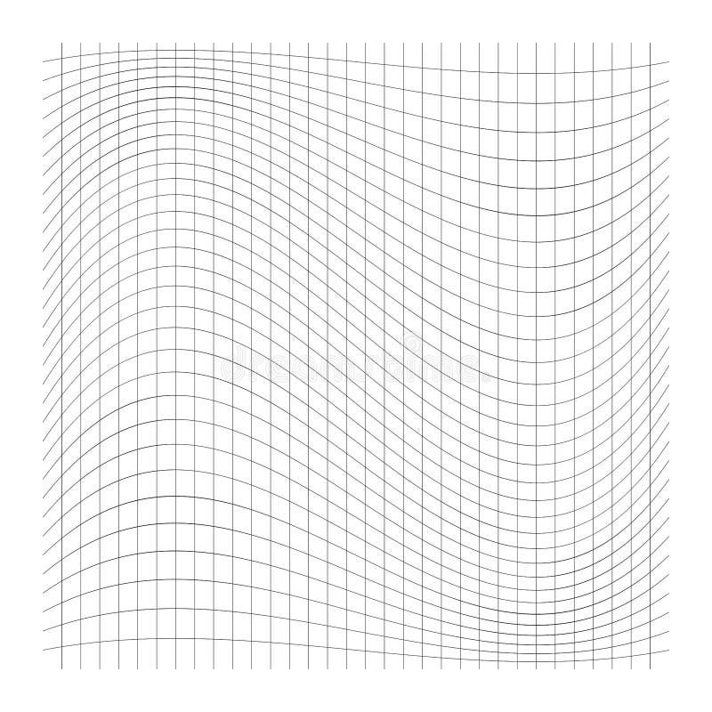 Wavy, Waving Grid, Mesh of Thin Lines. Squeeze, Stretch Distort Effect ...