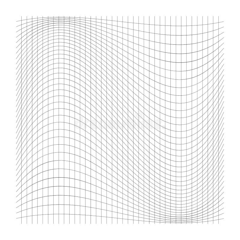 Wavy, Waving Grid, Mesh of Thin Lines. Squeeze, Stretch Distort Effect ...