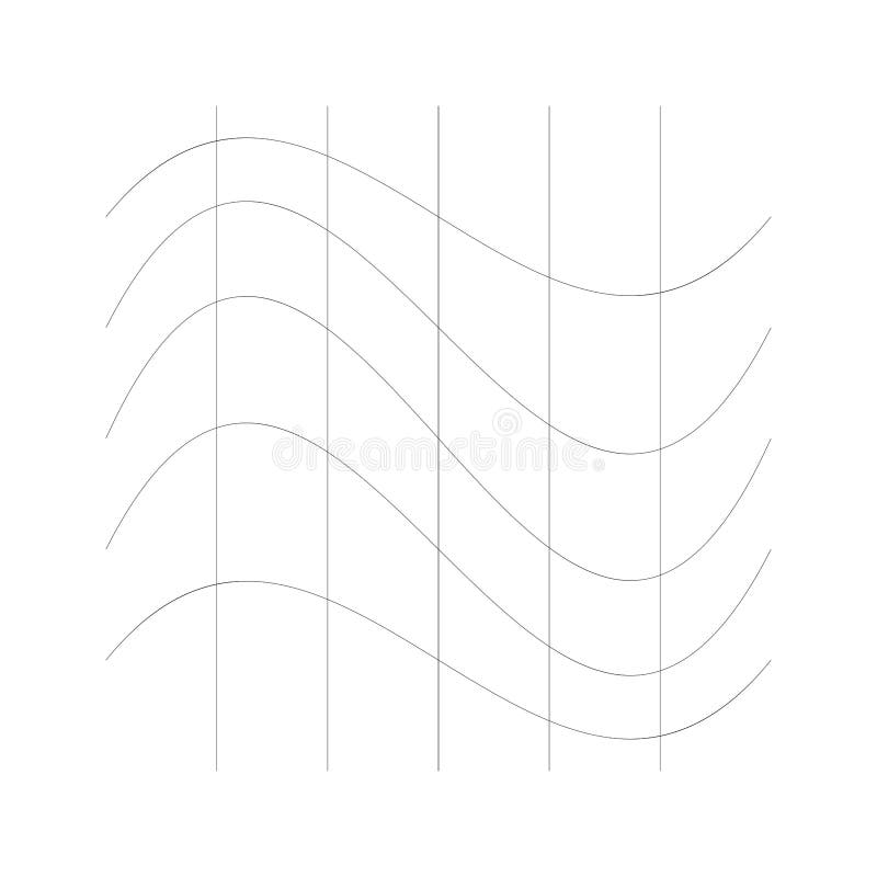 Wavy, Waving Grid, Mesh of Thin Lines. Squeeze, Stretch Distort Effect ...