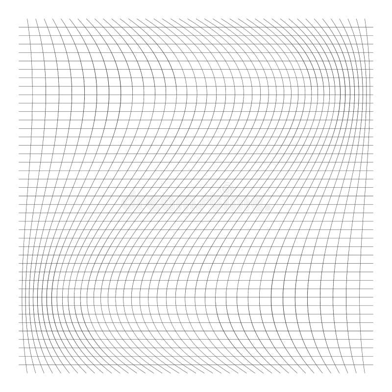 Wavy, Waving Grid, Mesh of Thin Lines. Squeeze, Stretch Distort Effect ...