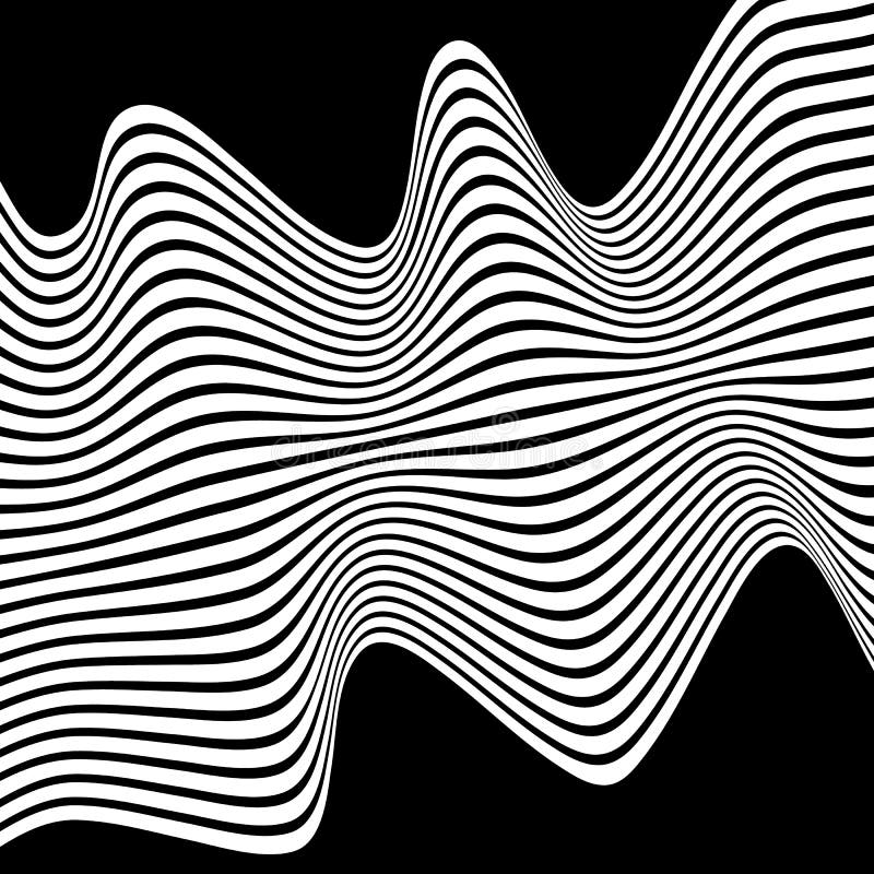 Wavy, Waving Lines. Lines, Stripes with Distortion Effect Stock Vector ...