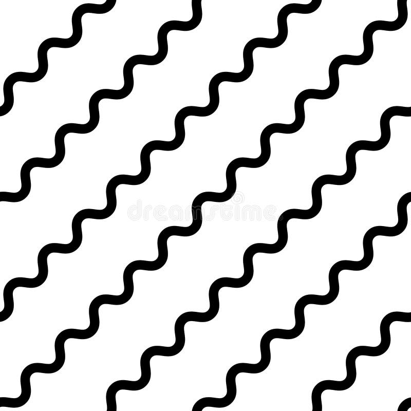 Wavy, Waving, Squiggle Lines Seamless Pattern, Background Stock Vector ...
