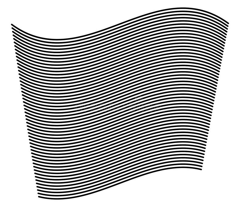 Wavy, Waving, Undulate Lines in Slight Perspective Stock Vector ...