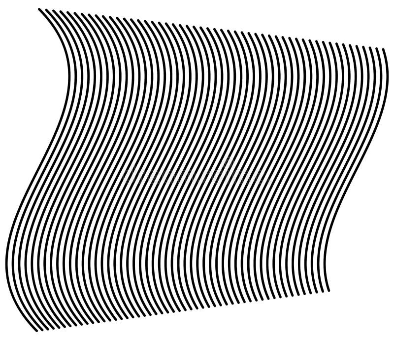 Wavy, Waving, Undulate Lines in Slight Perspective Stock Vector ...