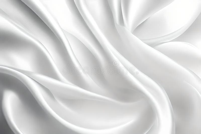 Wavy White Cloth Abstract Background. Generative AI Stock Illustration ...