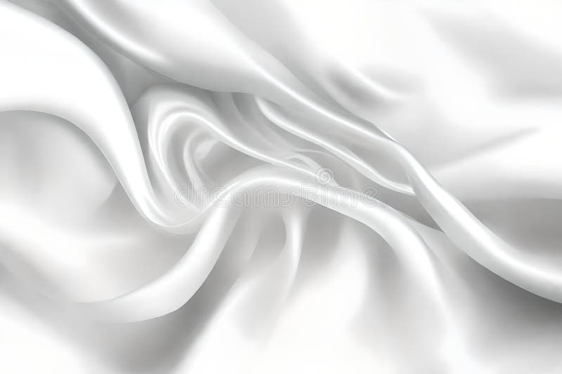 Wavy White Cloth Abstract Background. Generative AI Stock Illustration ...