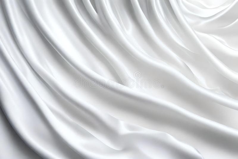 Wavy White Cloth Abstract Background. Generative AI Stock Illustration ...