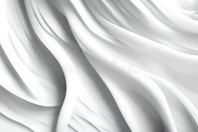 Wavy White Cloth Abstract Background. Generative AI Stock Illustration ...