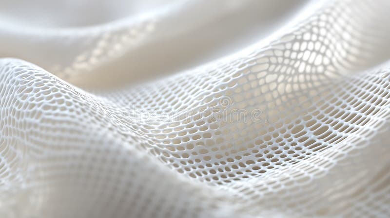 Close Up of Flowing White Netting Forms Delicate and Abstract Shapes ...