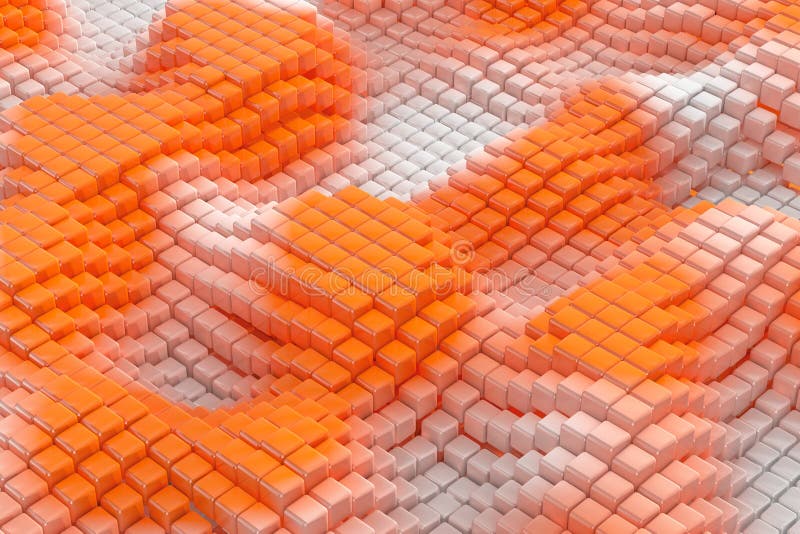 Wavy White And Orange Abstract Futuristic Polygons Cubes Structure