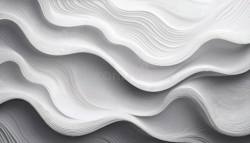 Wavy White Overlapping Layers a Captivating, Ethereal Abstraction of ...