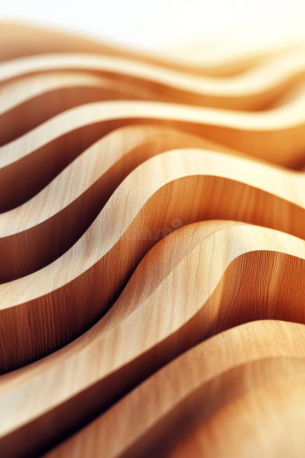 Wavy Wood Grain Texture, Abstract Background, Pattern of Wooden Curve ...