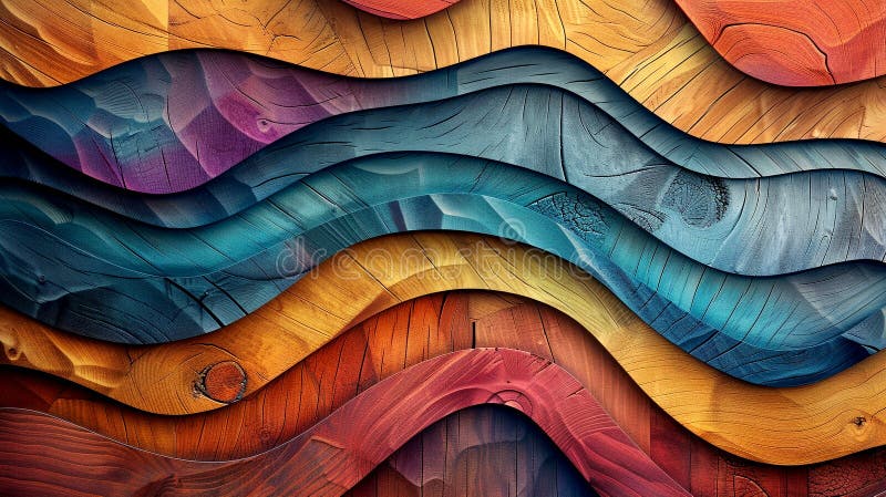 Abstract Wooden Wave Pattern Stock Illustration - Illustration of wood ...