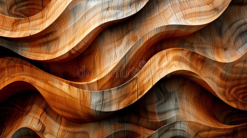 Wavy wooden sculpture stock illustration. Illustration of carved ...