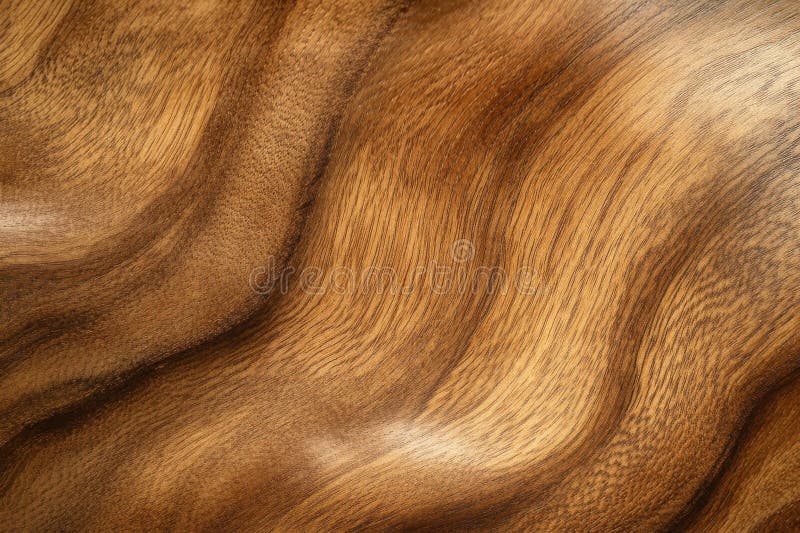 Wavy Wooden Texture, Close-up of Swirling Grain Patterns in Rich Warm ...