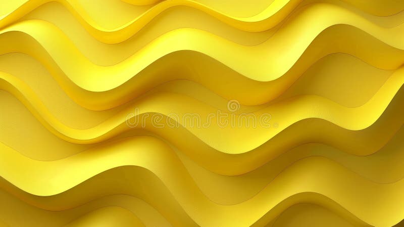Wavy Yellow Abstract Design Creating Dynamic Visual Patterns on a Flat ...