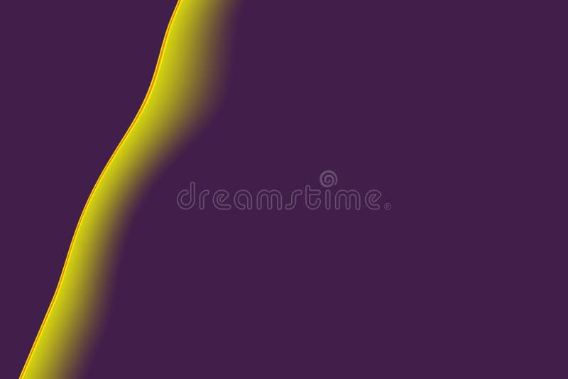 Wavy Yellow Line with a Shadow and Light on the Violet Gradient ...