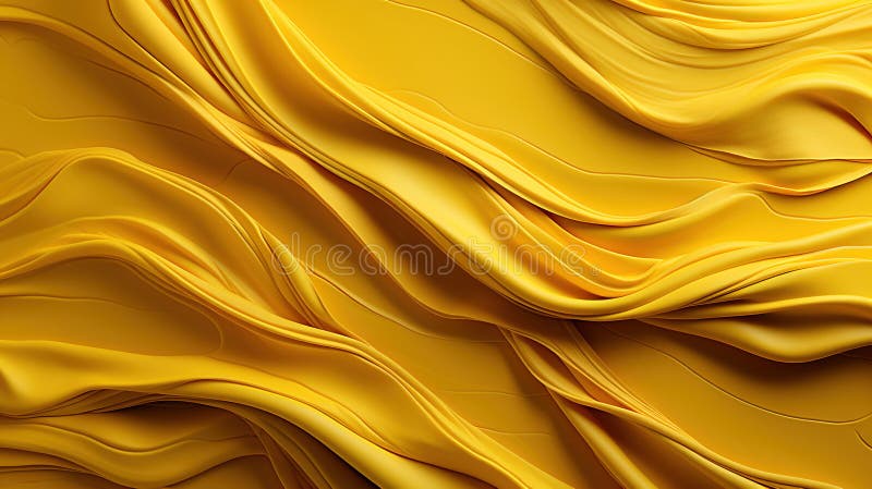 Wavy Yellow Wet Soft Oily Fabric Abstract Background AI Generative ...