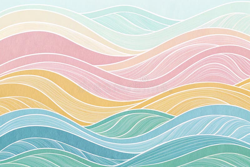Wawes of Pastelcolor in Lines - Generated by Ai Stock Illustration ...