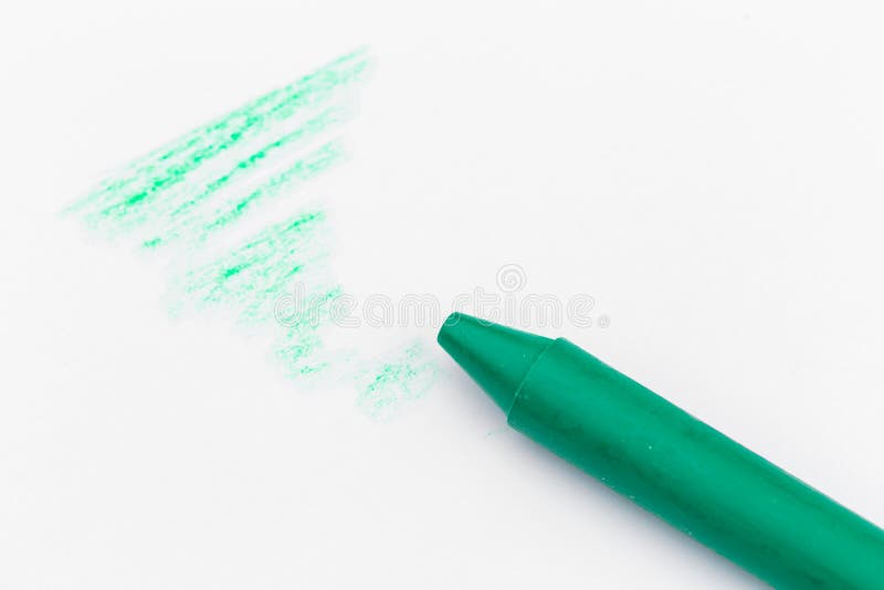Wax Crayon Drawing. Hand-drawn.Close Up. Isolated on White Stock Photo ...