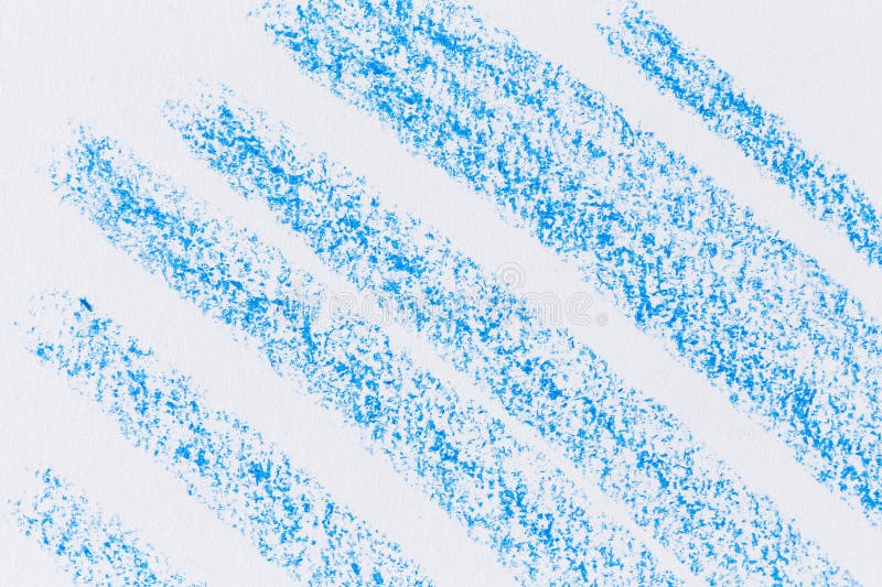 Wax Crayon Hand Drawing Blue Background Stock Image - Image of close ...