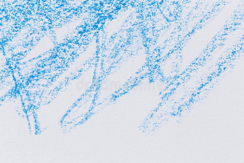 Wax Crayon Hand Drawing Blue Background Stock Photo - Image of sketch ...