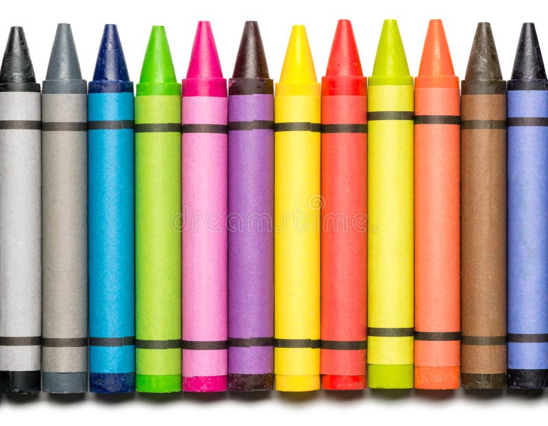 Wax Crayons on White stock image. Image of black, horizontal - 44849437