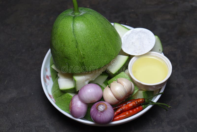 Wax Gourd Slice with Spice on Kitchen Stock Image - Image of melon ...