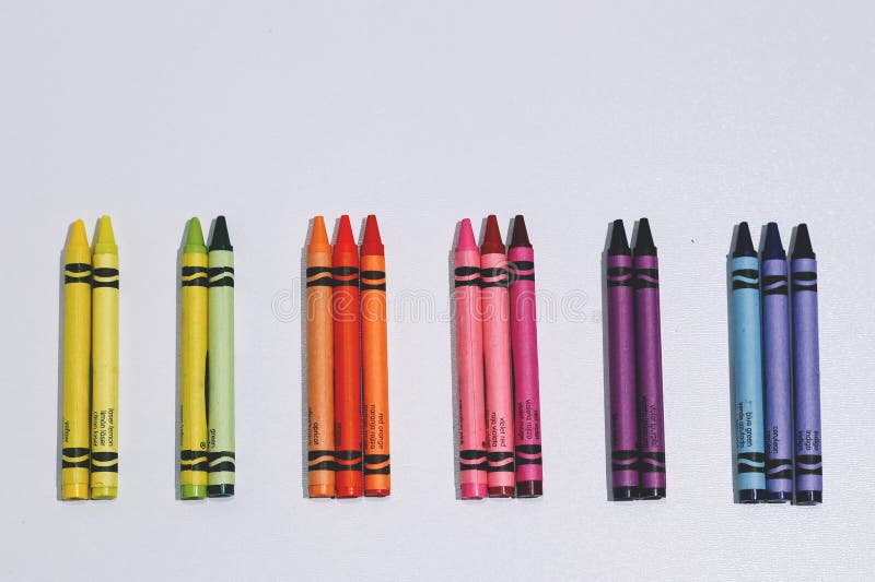 Wax Multi-colored Crayons Isolated on White Background Stock Photo ...