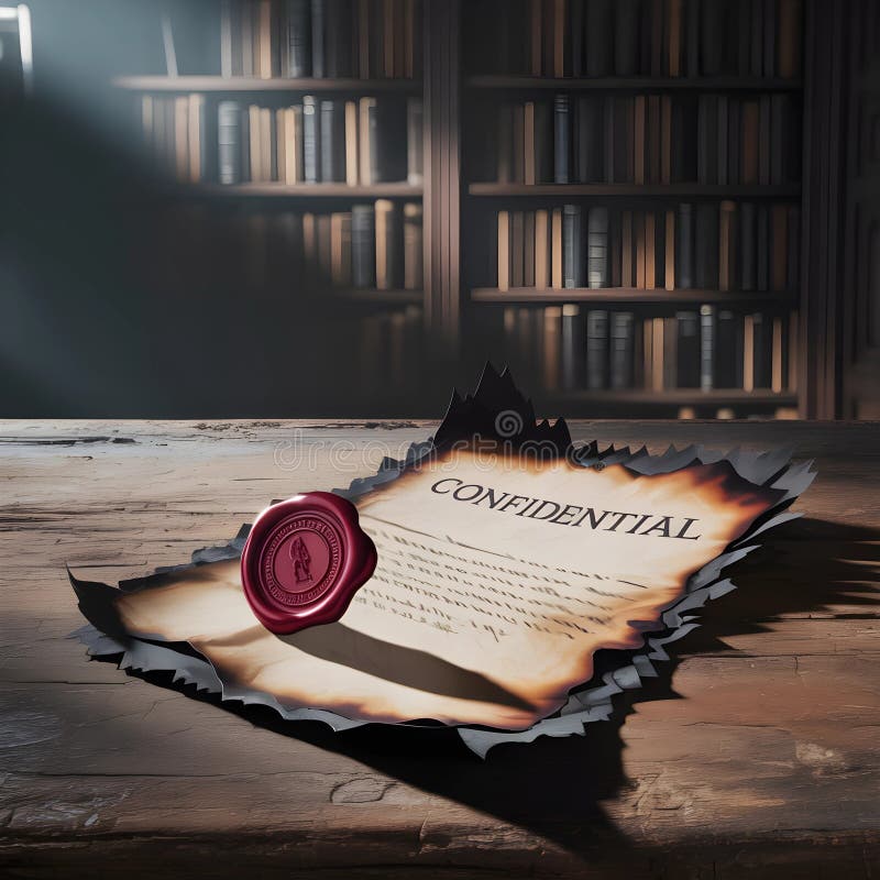 Wax Seal beside Burnt Torn Document Stock Image - Image of charred ...
