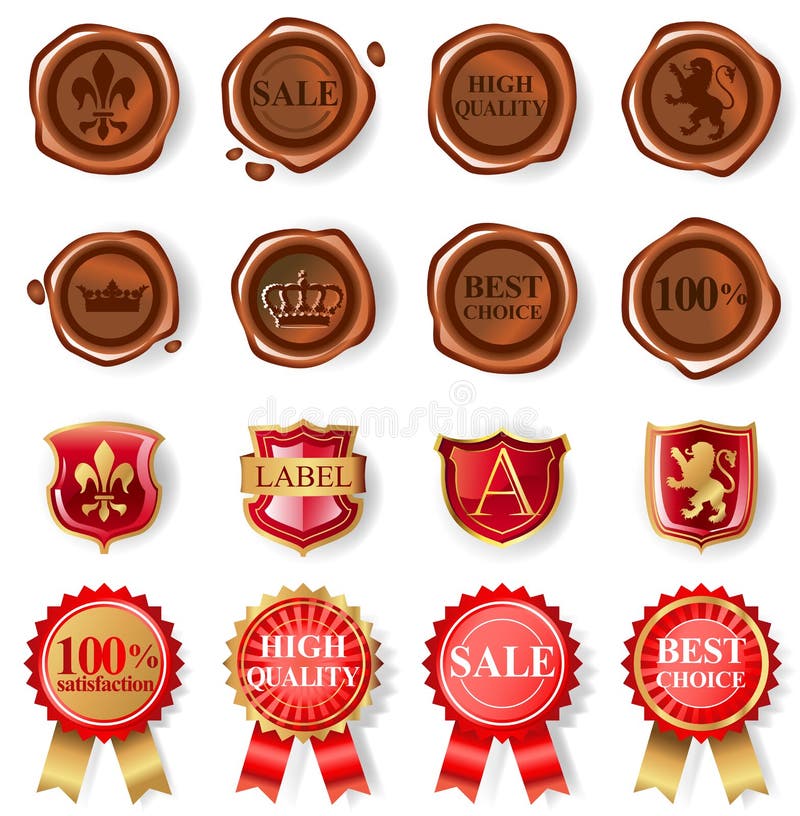 Wax seal collection stock vector. Illustration of label - 48374298
