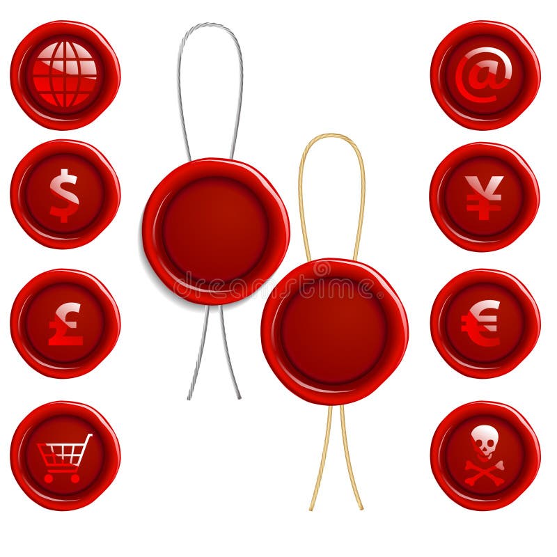 Wax Seal Icons stock vector. Illustration of icon, round - 5387979