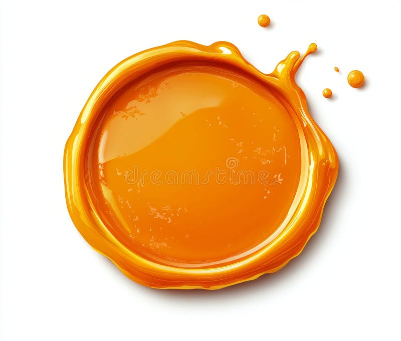 Wax Seal with Orange Gloss Isolated on White Stock Photo - Image of ...